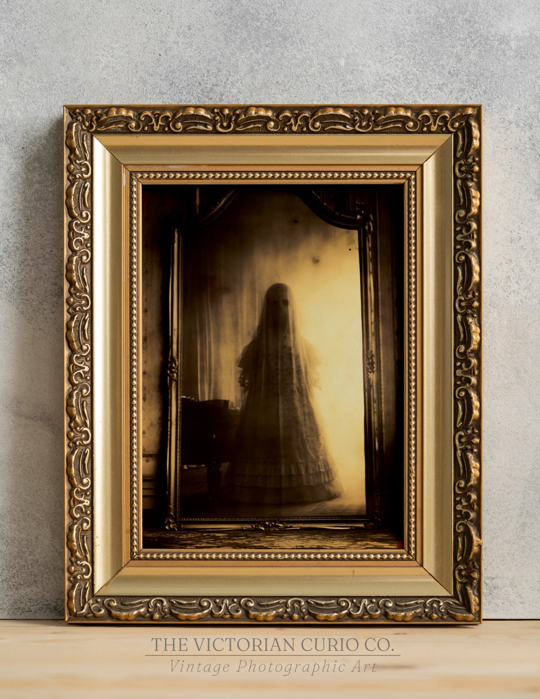 Scary Mirror Ghost Photograph, Vintage PRINTABLE Wall Art, Antique ...