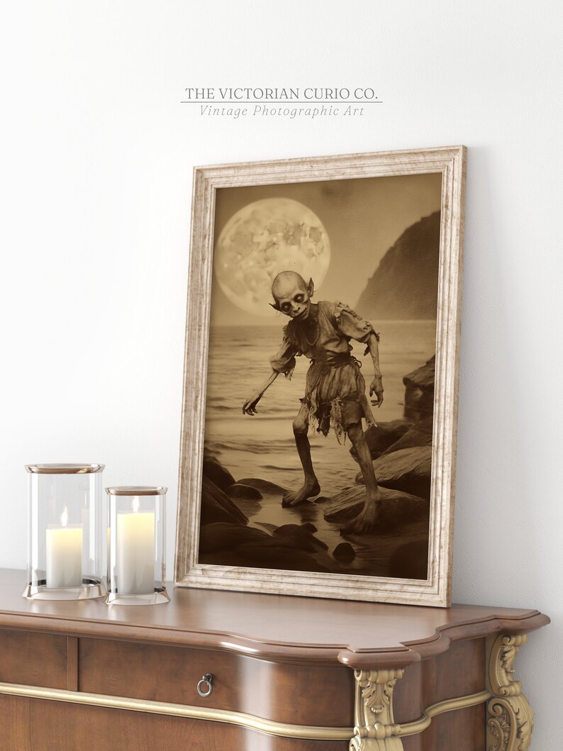 Gothic Goblin Antique Photograph, PRINTABLE Witchy Wall Art, Vintage ...