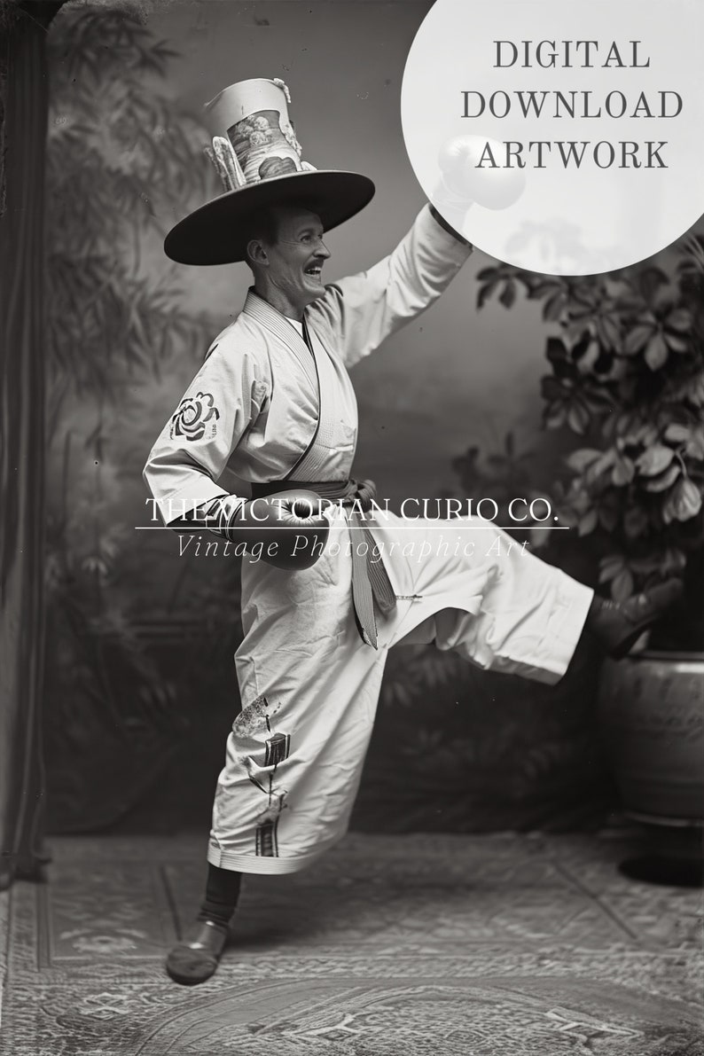 Victorian Kung Fu Master, PRINTABLE Vintage Karate Art, Antique Martial ...