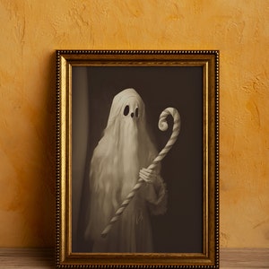 Candy Cane Ghost Print, PRINTABLE Photo, Spooky Christmas Decor ...