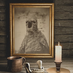 Wicker Mummy Monster Poster, PRINTABLE Vintage Photographic Art ...