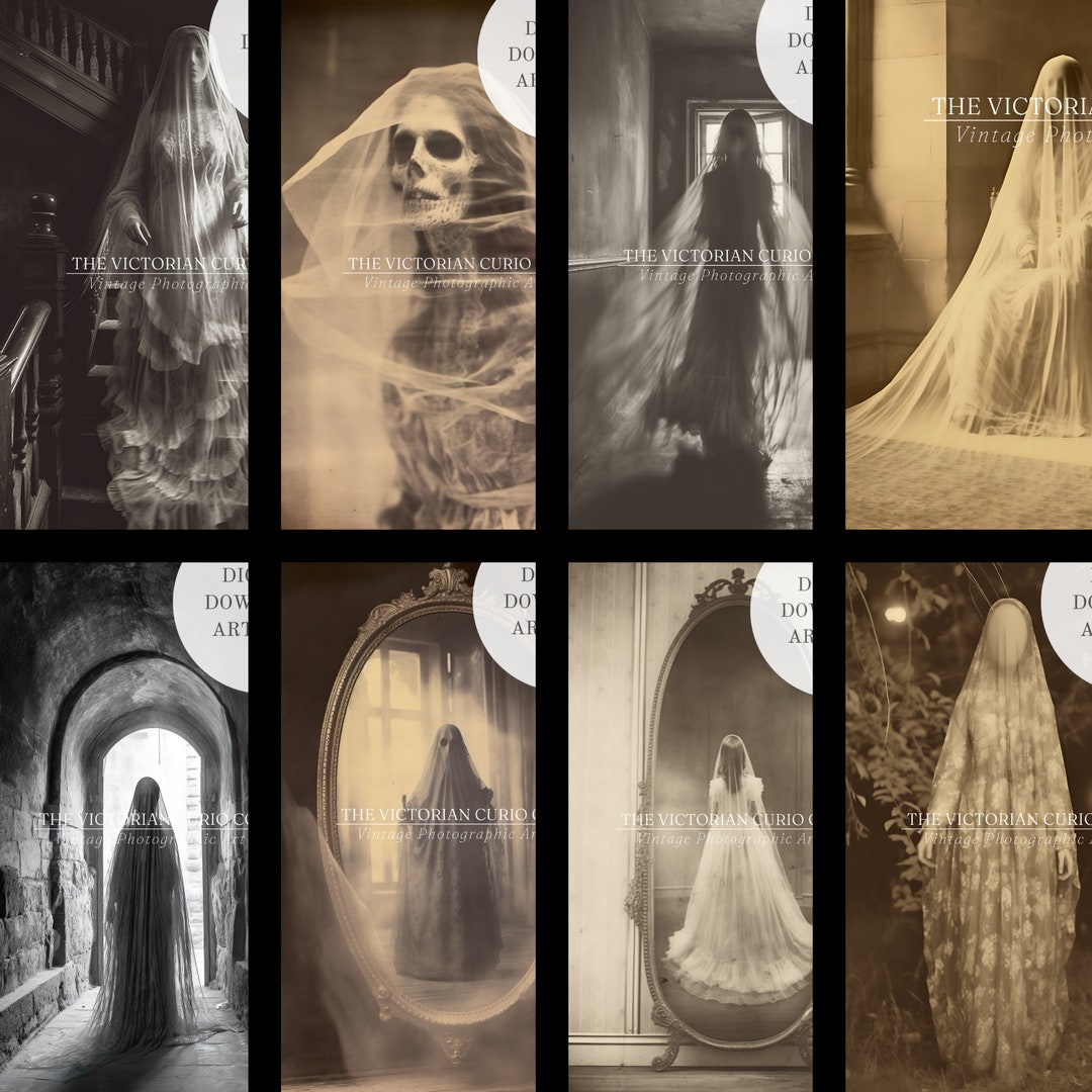 PRINTABLE Halloween Ghosts Bundle, Set of 8 Photos, Prints Collection ...