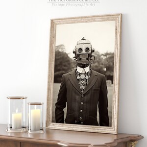 Elegant Steampunk Robot Poster, PRINTABLE Vintage Photographic Art ...