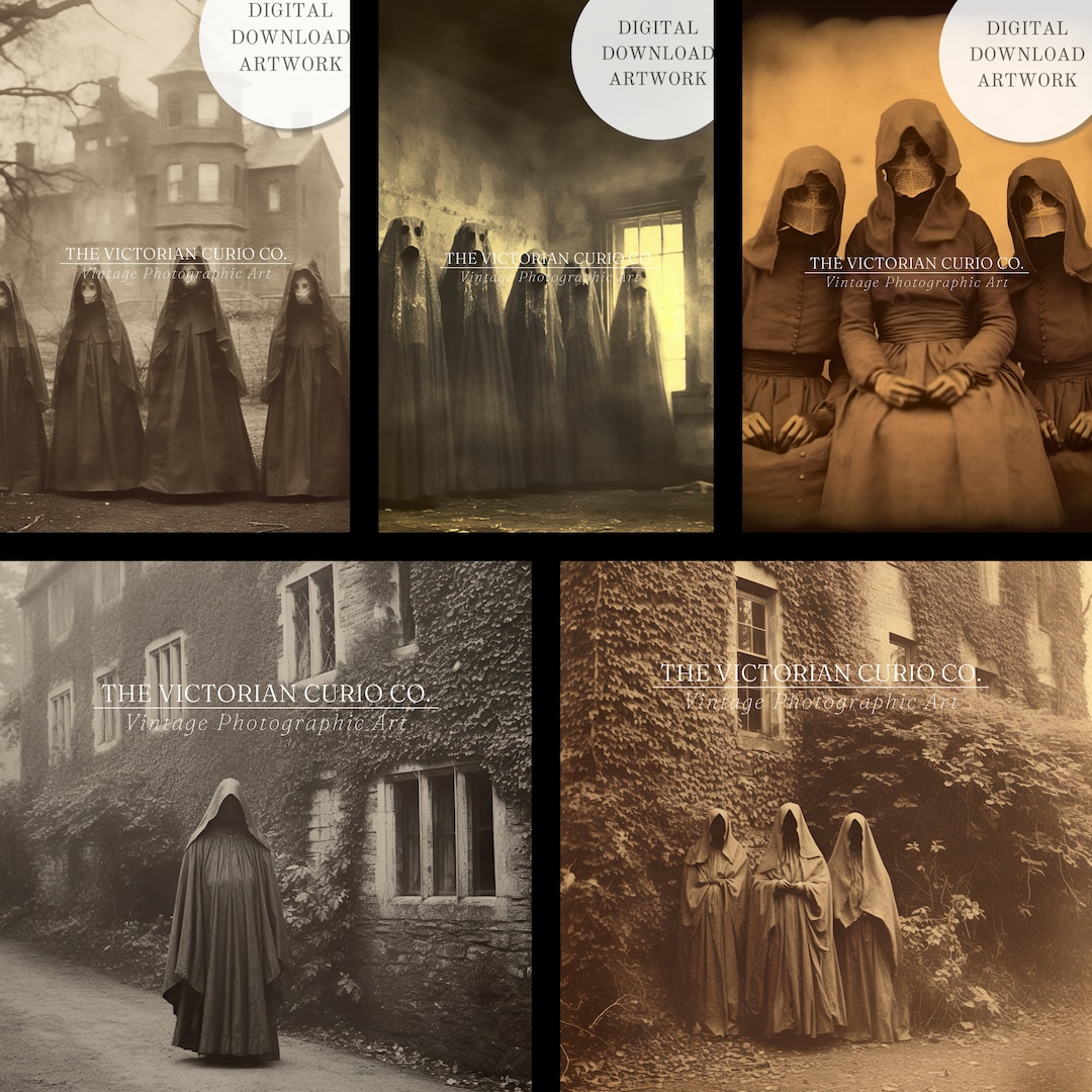Evil Cultists Goth Bundle, PRINTABLE Wall Art SET of 5, Scary Dead ...