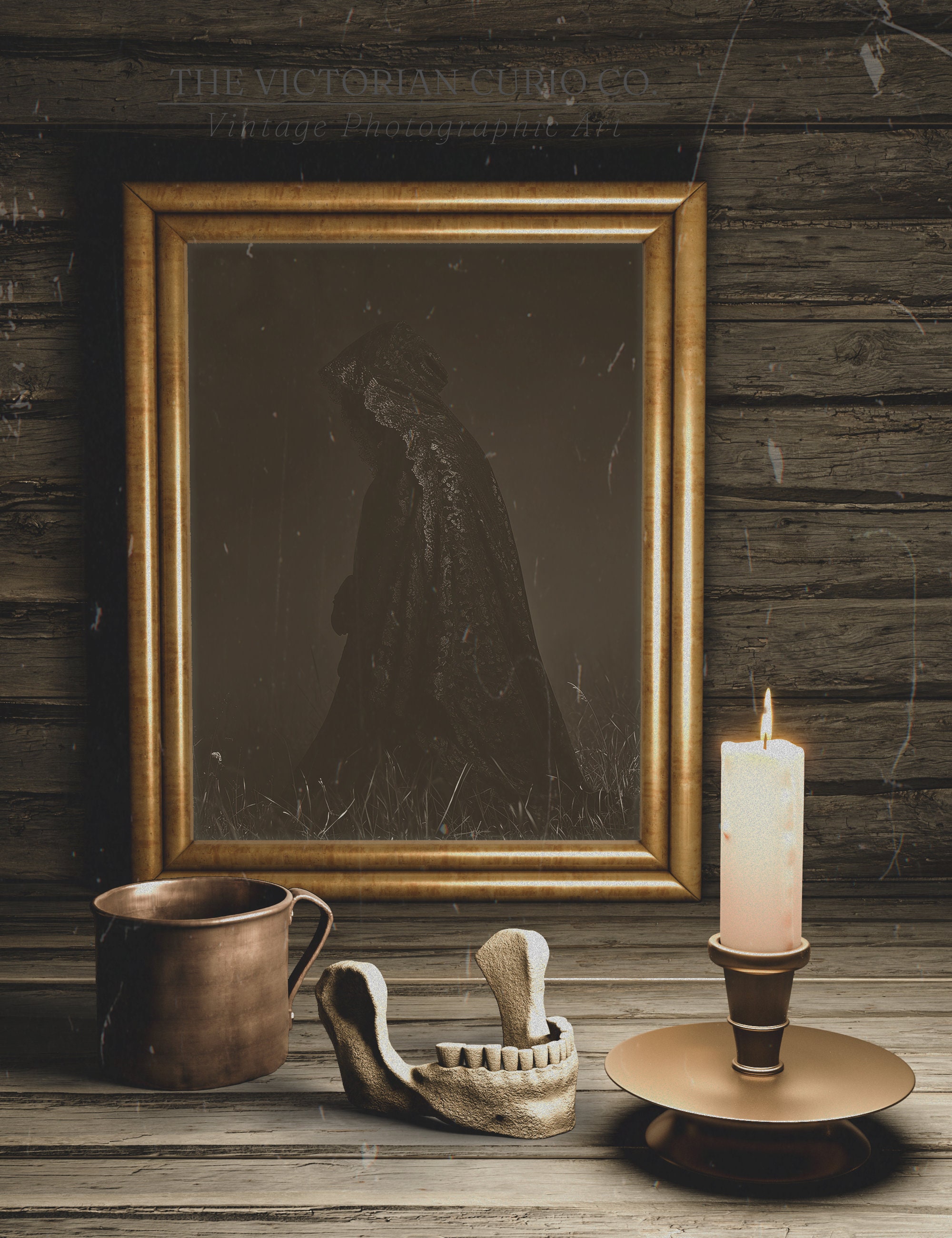 Dark Victorian Phantom Print, PRINTABLE Stygian Aesthetic Art, Black ...
