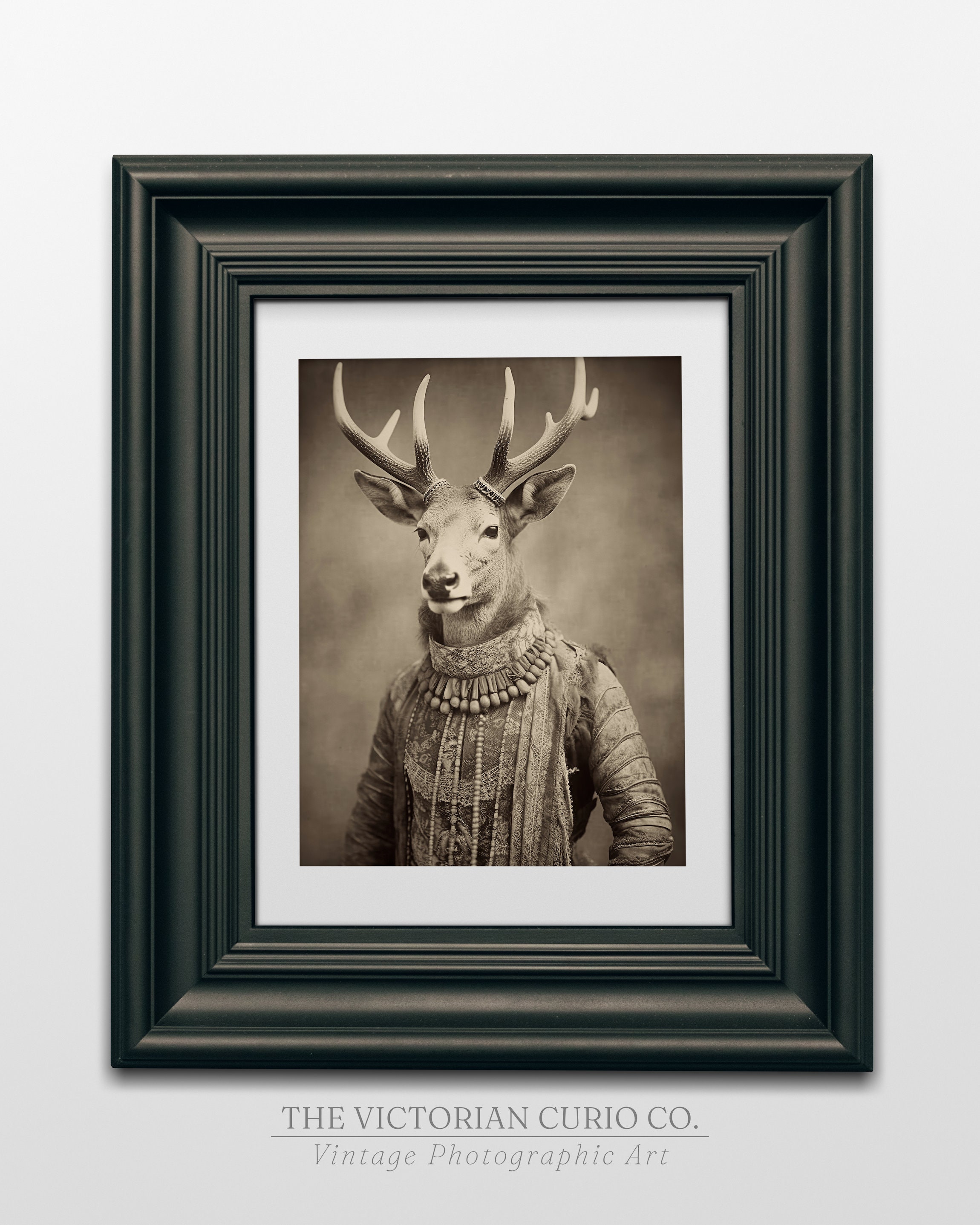 Gothic Stag Vintage Portrait, PRINTABLE Goth Wall Art, Renaissance ...