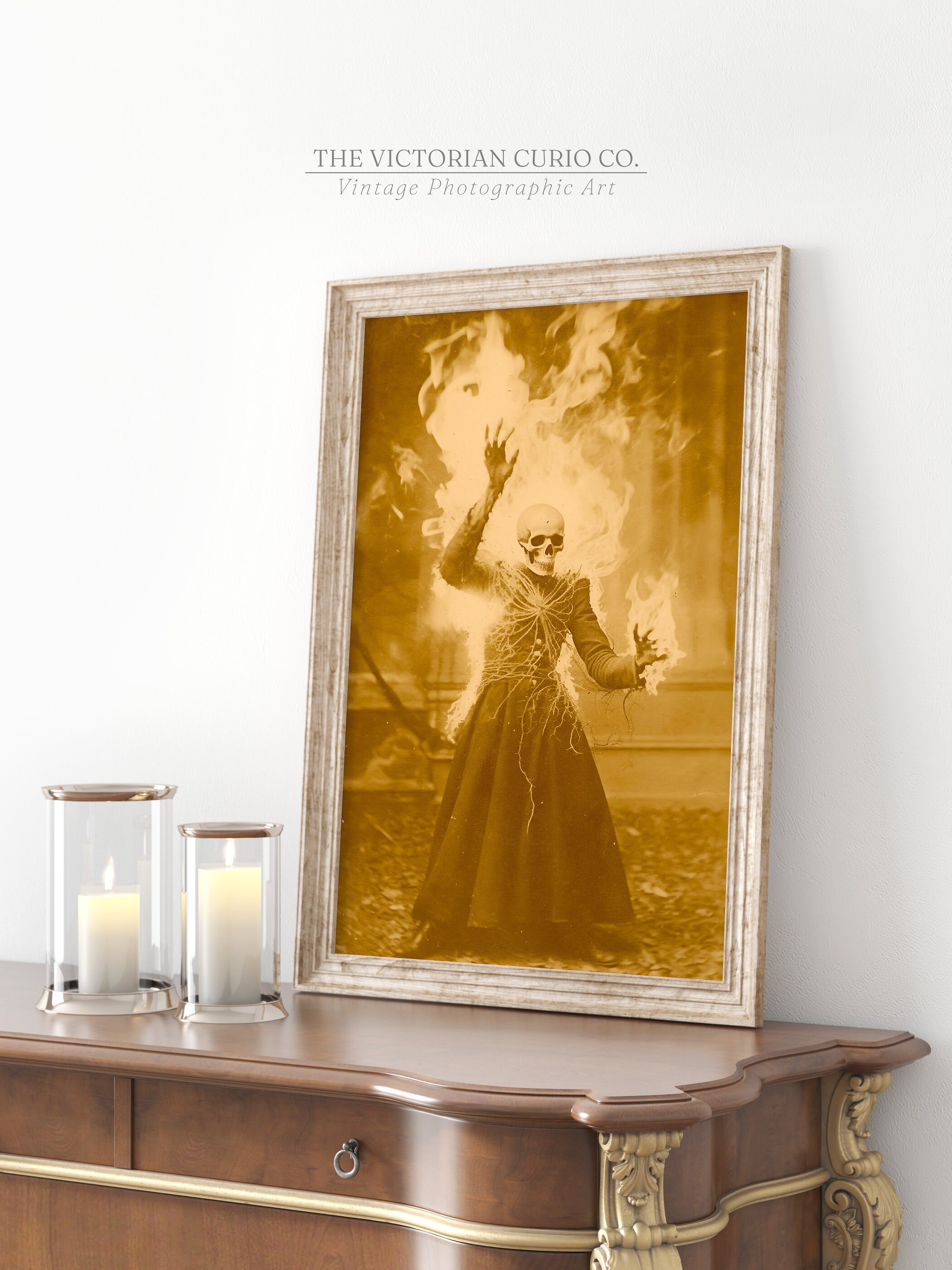 Skeleton Fire Mage Poster PRINTABLE Vintage Wall Art Gothic - Etsy ...