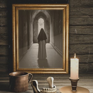 Scary Nun Spectre Photo, PRINTABLE Horror Art, Creepy Vintage Ghost ...