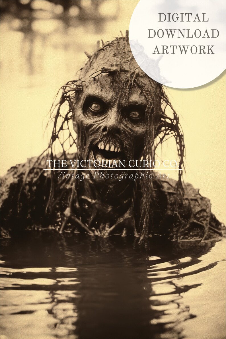 Creepy Swamp Man Photo, PRINTABLE Vintage Horror Art, Witchy Well Decor ...