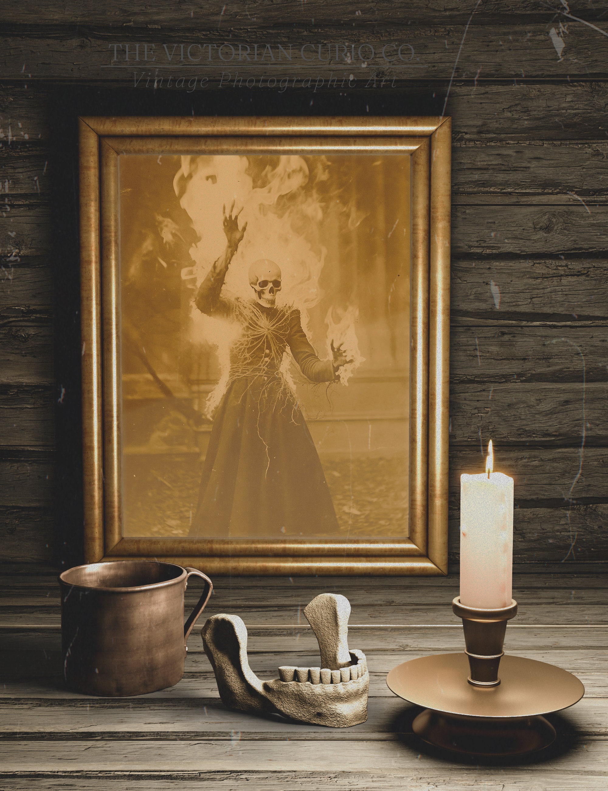 Skeleton Fire Mage Poster PRINTABLE Vintage Wall Art Gothic - Etsy ...