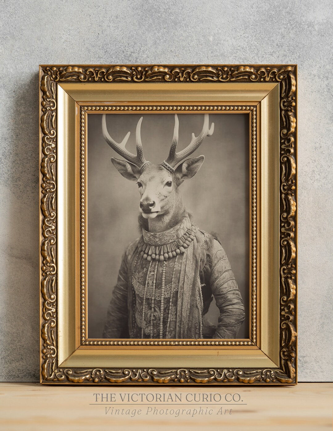Gothic Stag Vintage Portrait, PRINTABLE Goth Wall Art, Renaissance ...