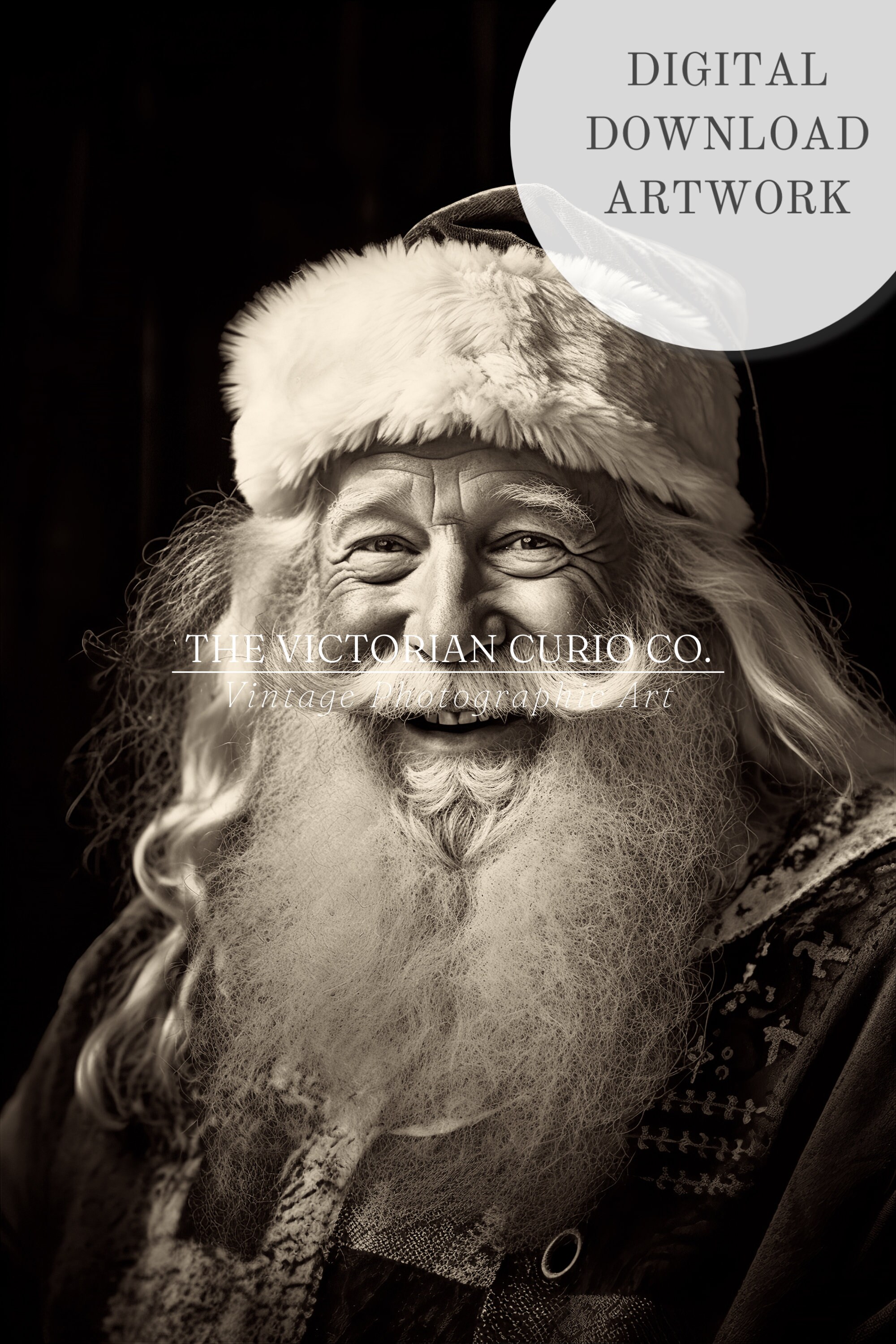 Vintage Santa Portrait Photo PRINTABLE Father Christmas Art - Etsy Canada