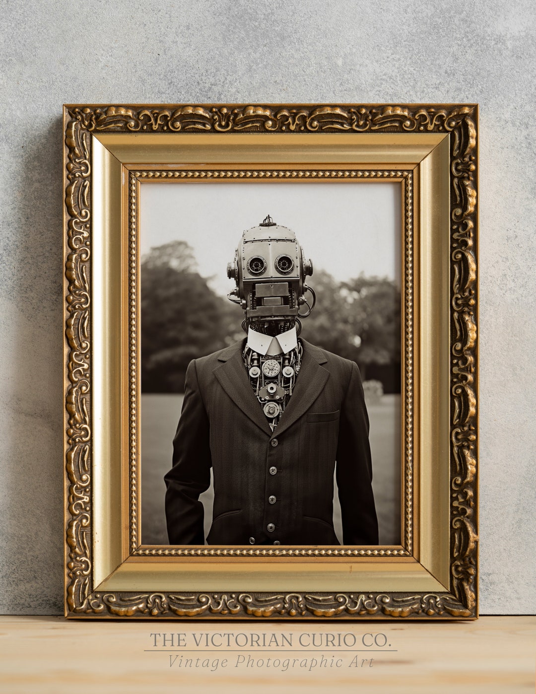 Elegant Steampunk Robot Poster, PRINTABLE Vintage Photographic Art ...