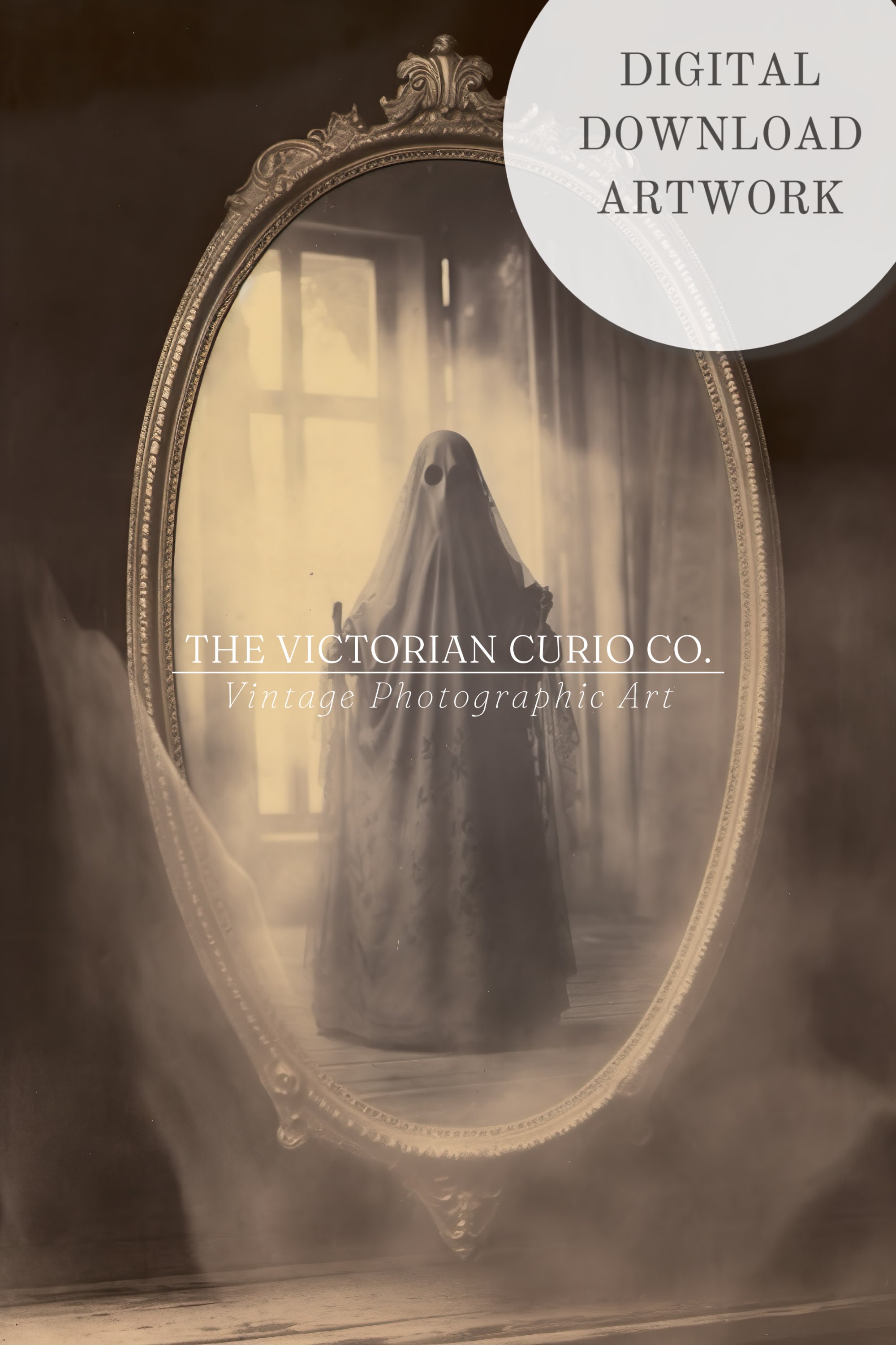 Misty Mirror Apparition Photo Victorian Spirit Photography - Etsy