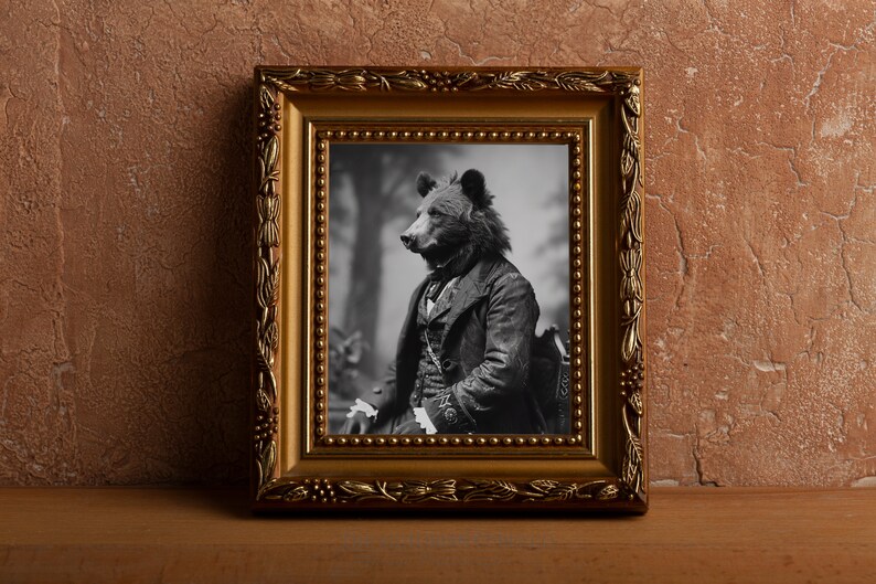Gothic Bear Vintage Poster, PRINTABLE Goth Victorian Art, Vintage ...