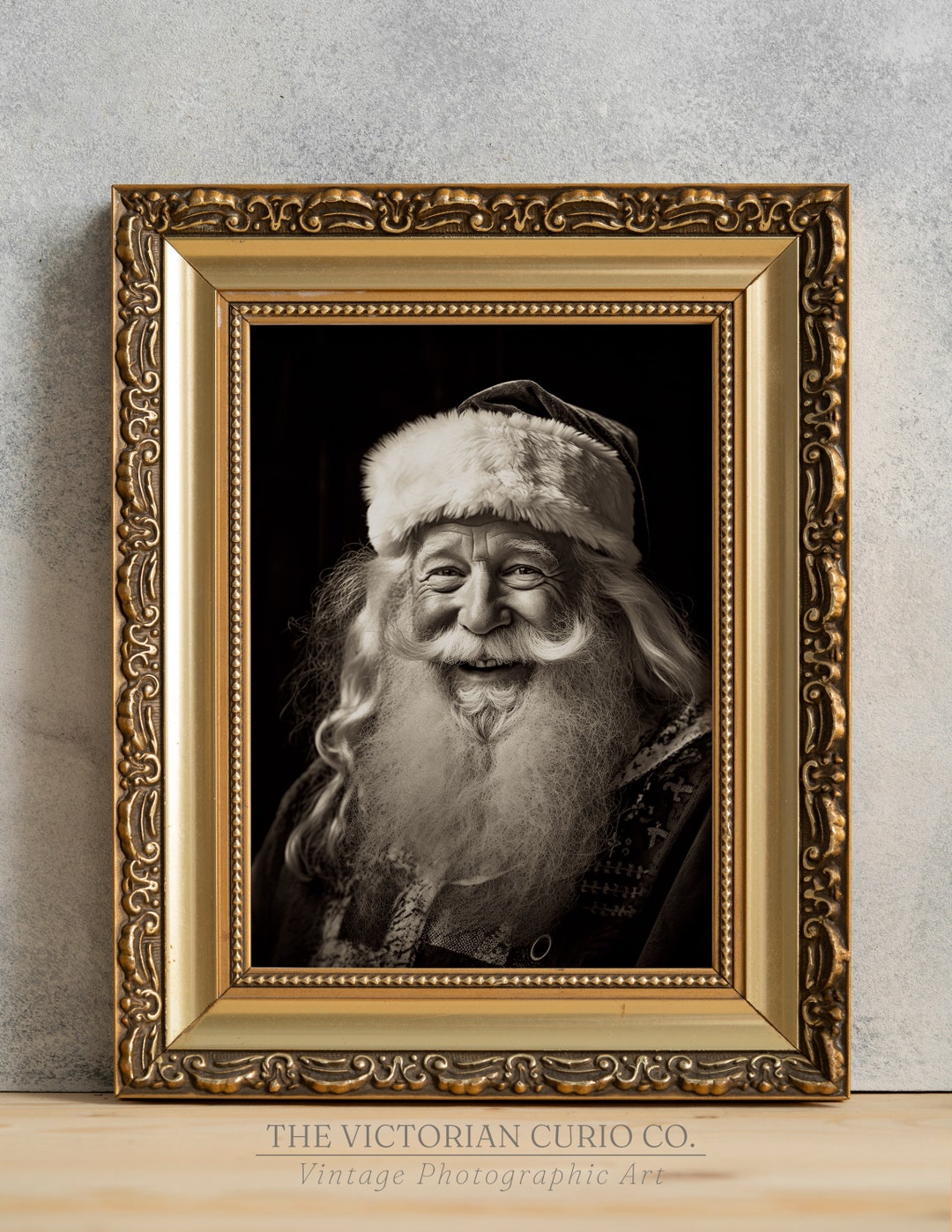 Vintage Santa Portrait Photo, PRINTABLE Father Christmas Art, Festive ...