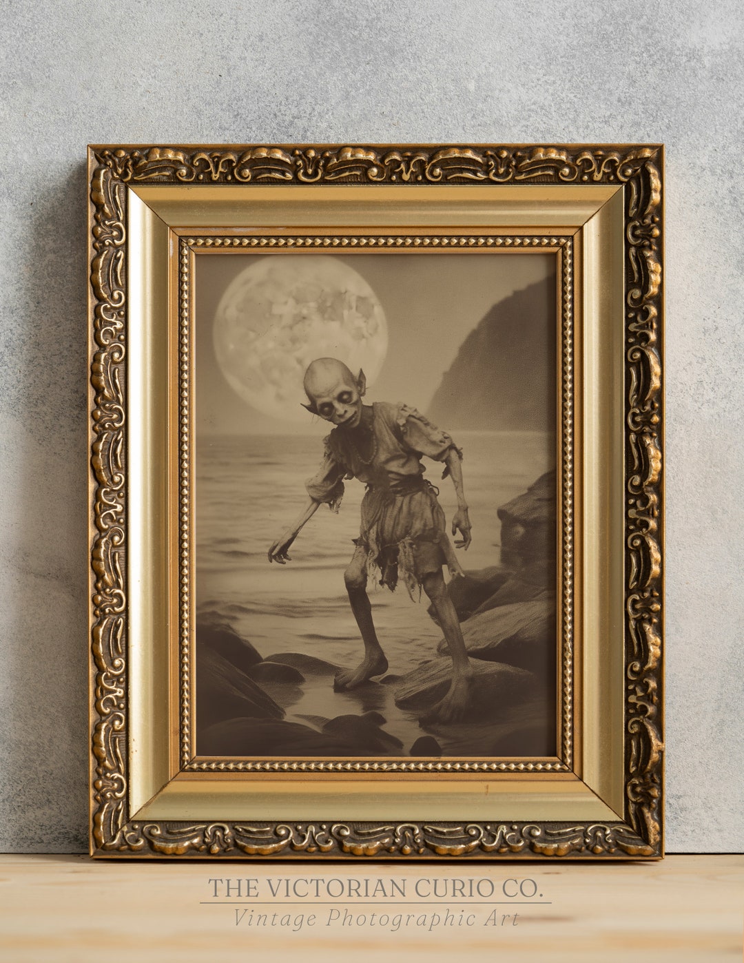 Gothic Goblin Antique Photograph, PRINTABLE Witchy Wall Art, Vintage ...