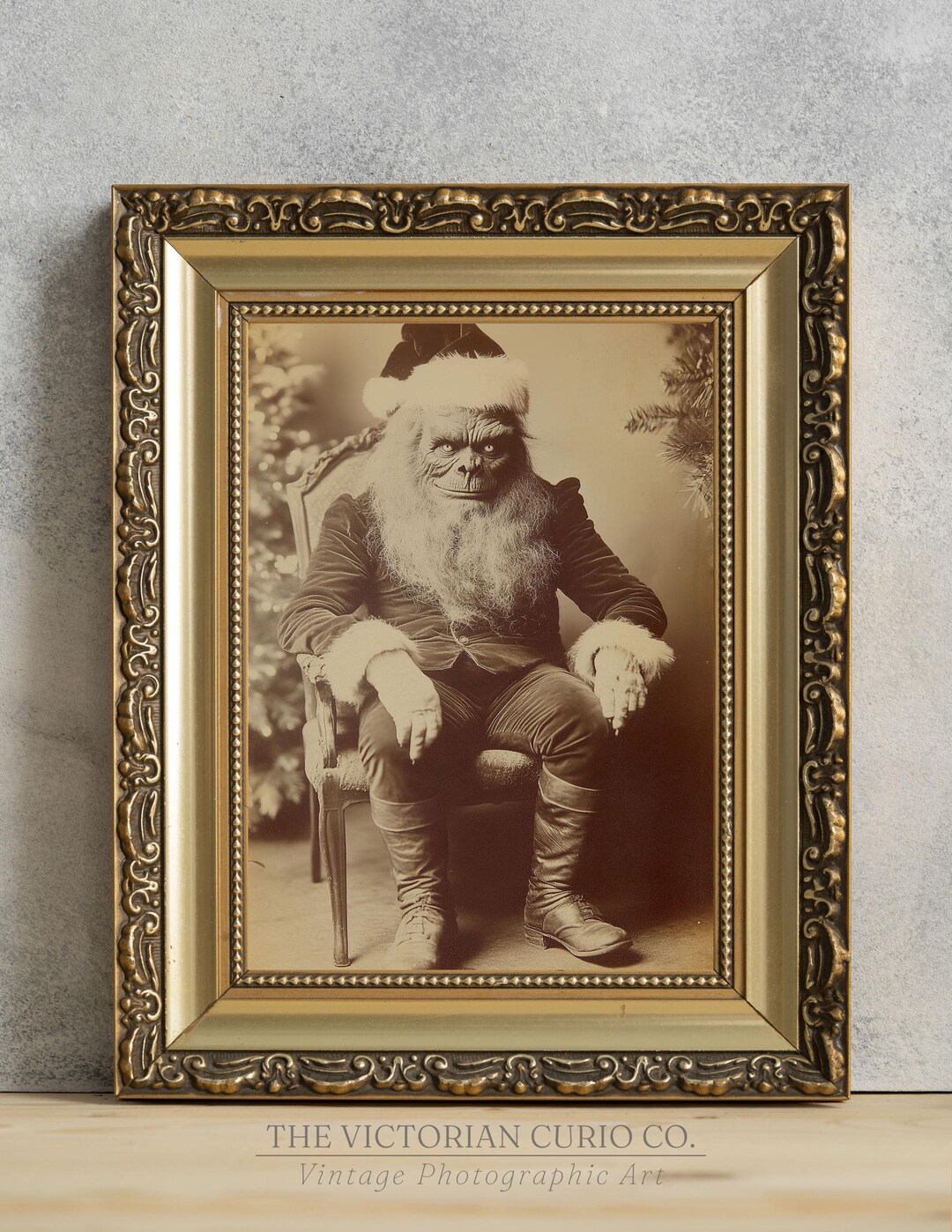 Demon Santa Claus Print, PRINTABLE Creepy Christmas Art, Vintage ...