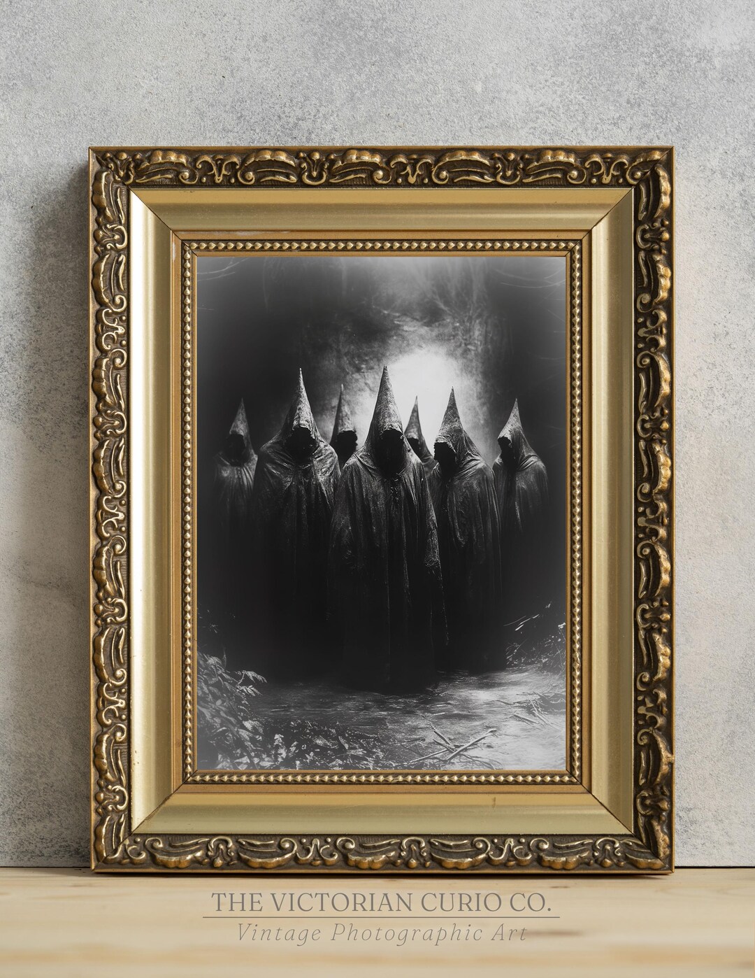 Creepy Hooded Cult Photograph, PRINTABLE Vintage Wall Art, Gothic ...