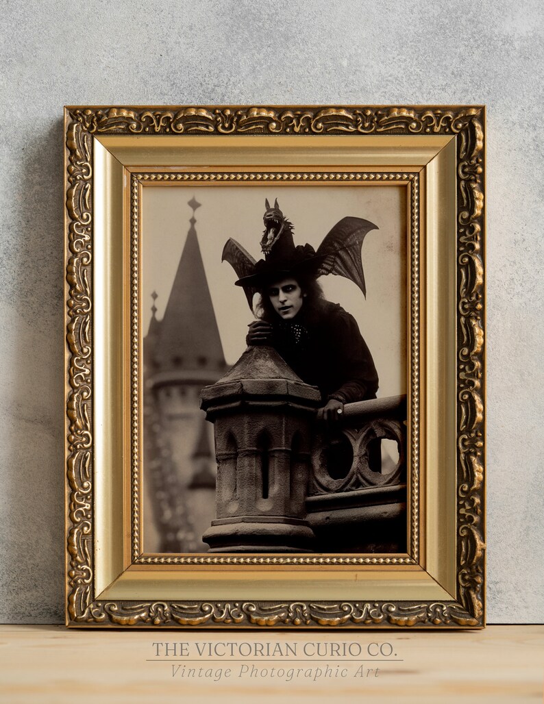Gothic Gargoyle Vintage Poster, Eccentric Victorian Man PRINTABLE Photo ...