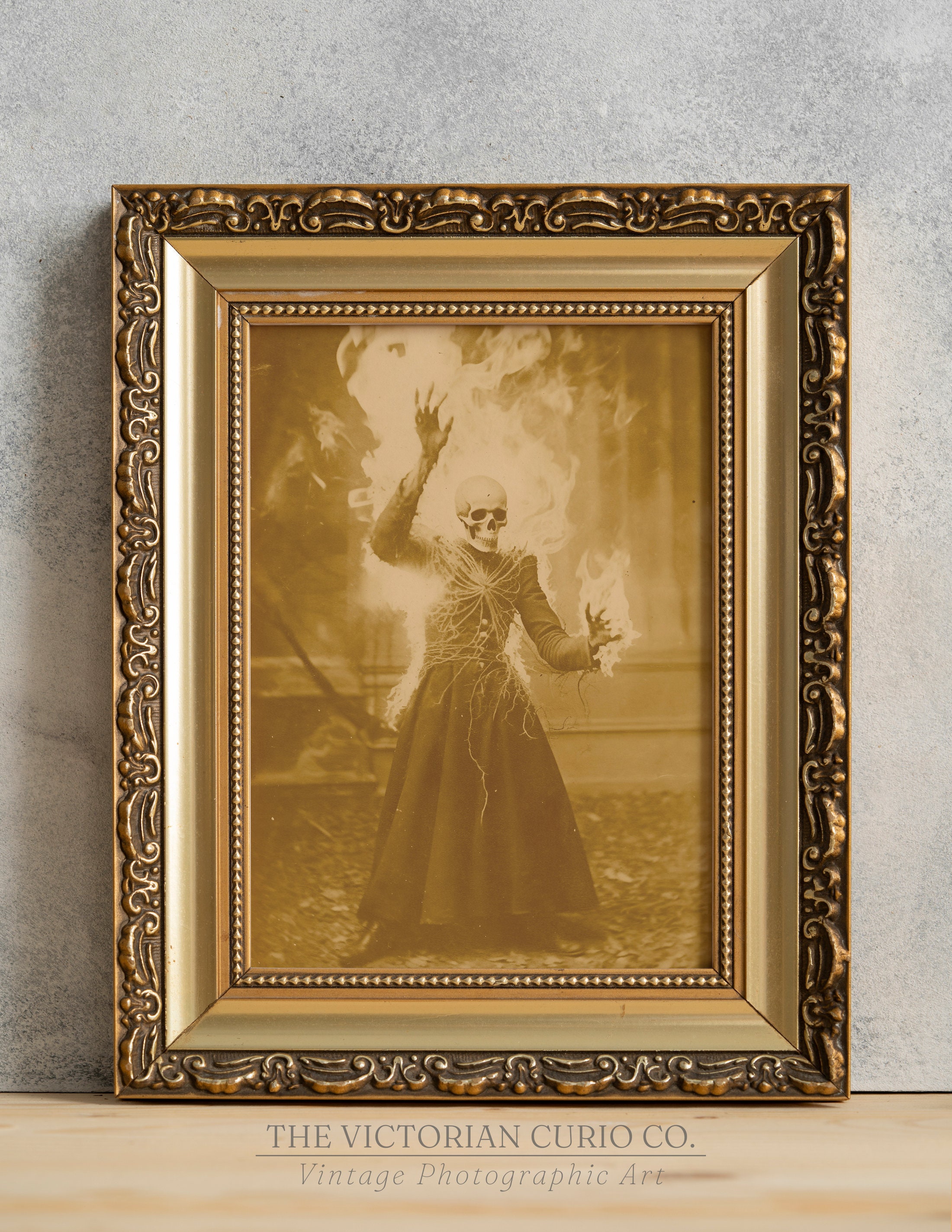 Skeleton Fire Mage Poster PRINTABLE Vintage Wall Art Gothic - Etsy ...