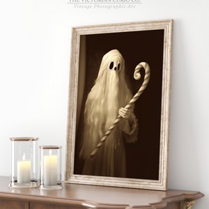 Candy Cane Ghost Print, PRINTABLE Photo, Spooky Christmas Decor ...