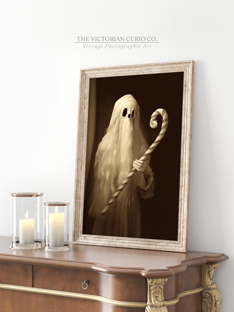 Candy Cane Ghost Print, PRINTABLE Photo, Spooky Christmas Decor ...
