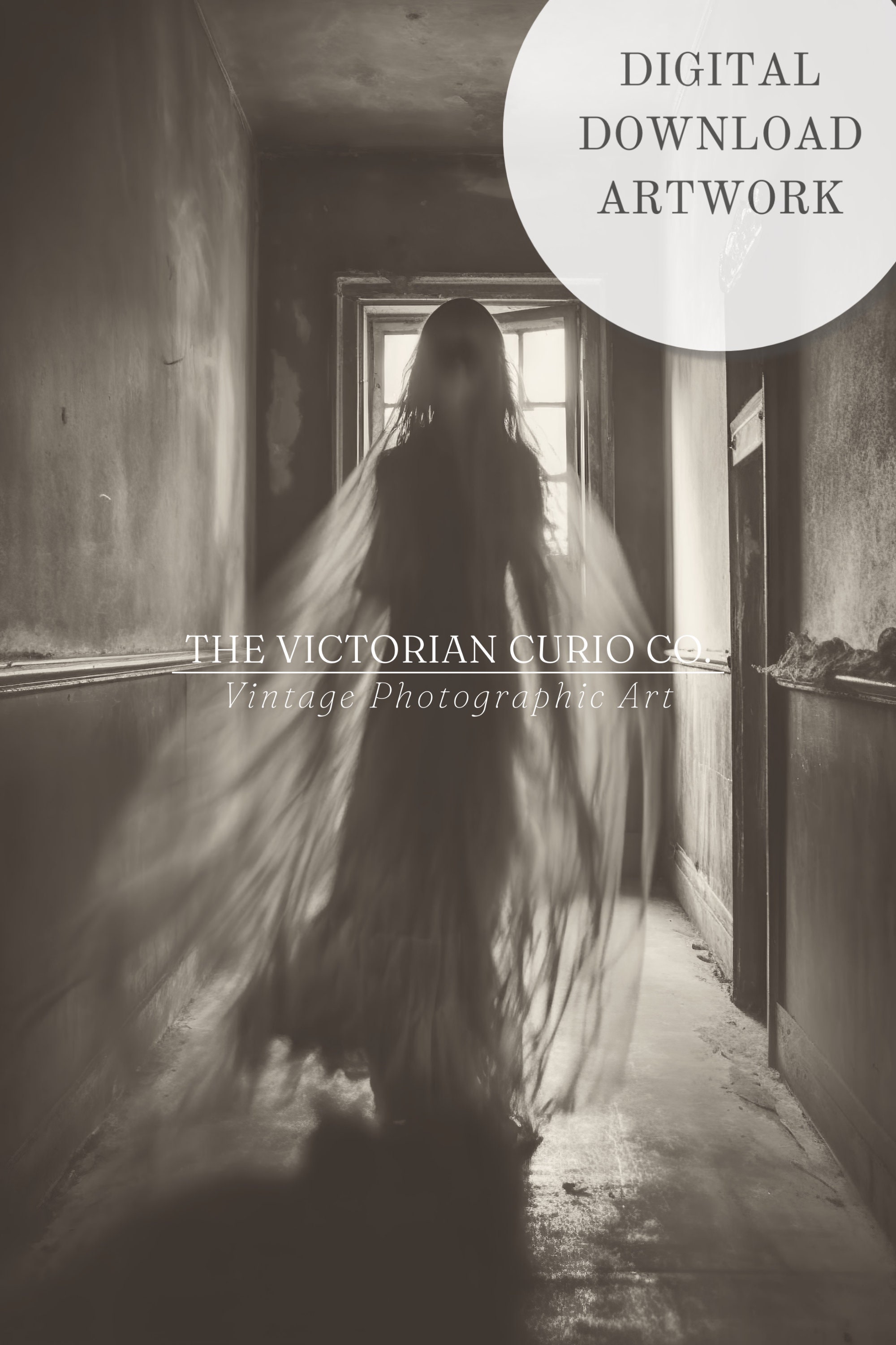 Vintage Ethereal Ghost Photograph, Gothic Occult Photography, PRINTABLE ...