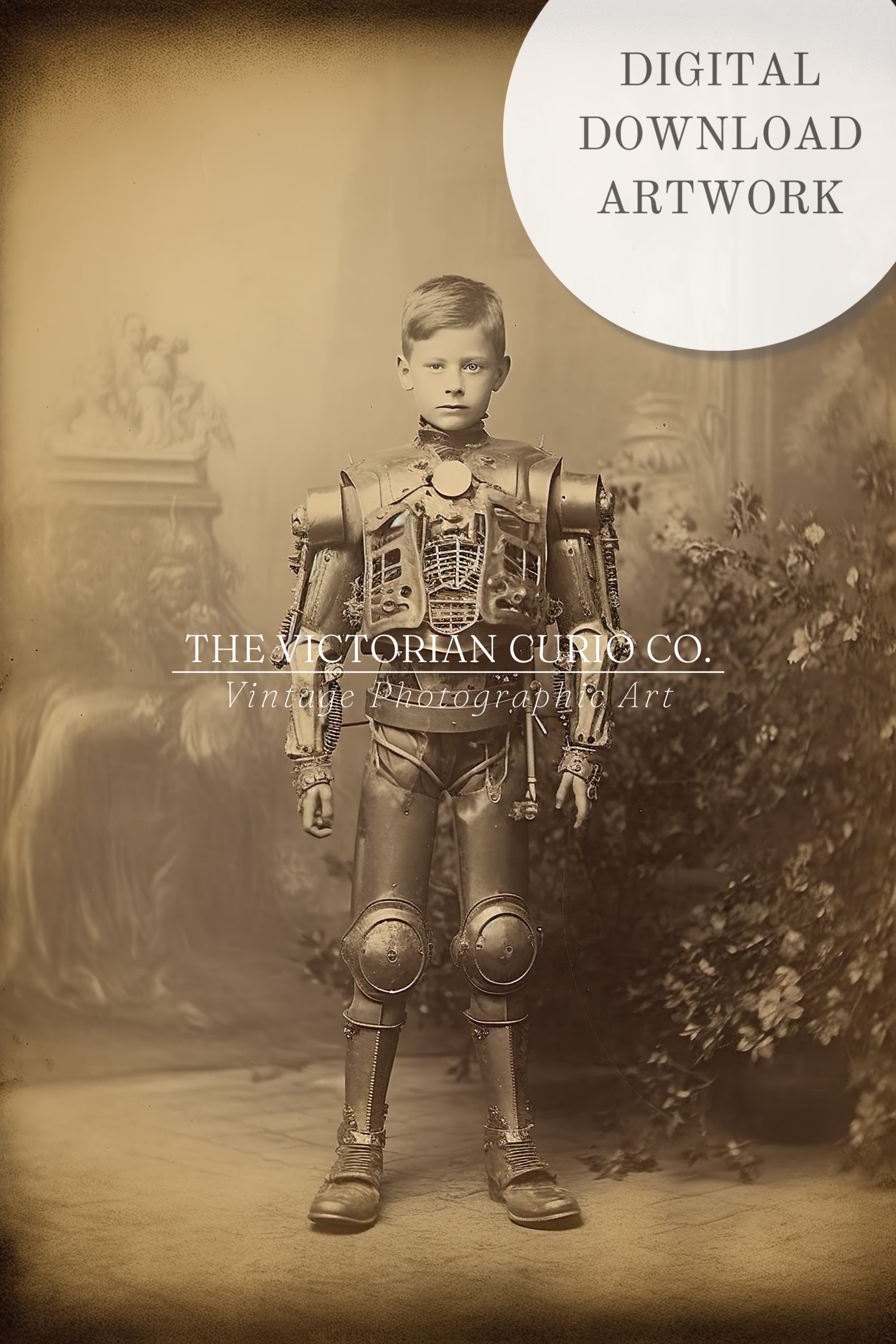 Steampunk Mechanical Boy Print Vintage Photography PRINTABLE - Etsy