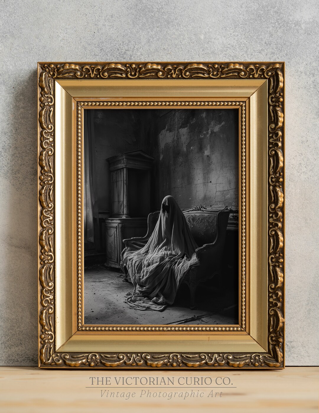 Derelict Victorian Mansion Ghost, PRINTABLE Haunted House Wall Art ...