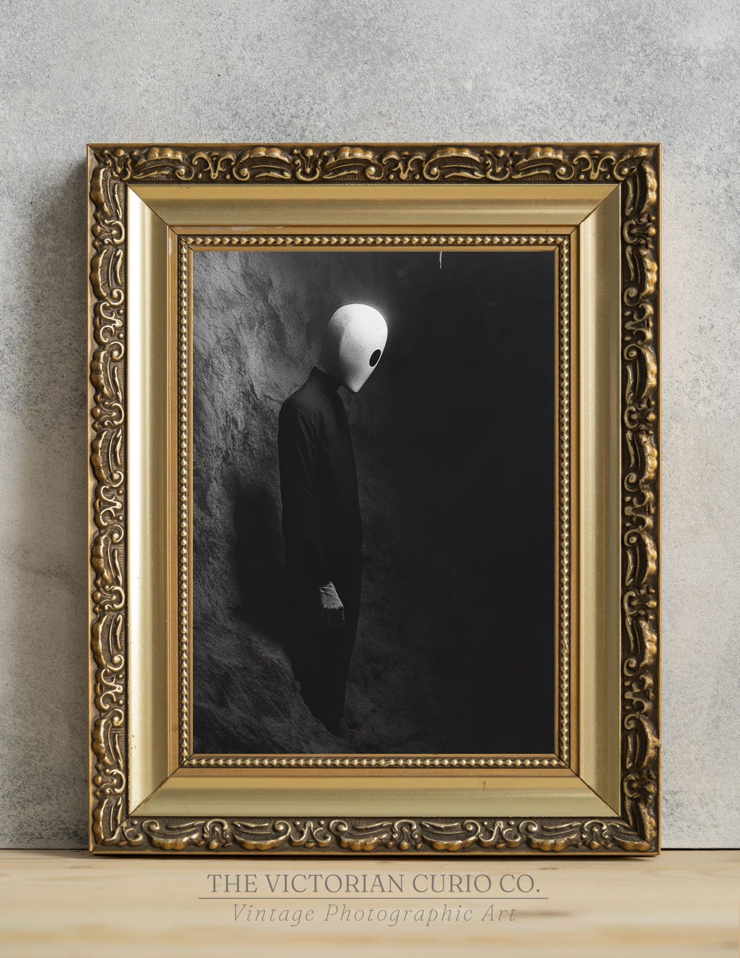 Faceless Creep in A Cave, PRINTABLE Surreal Nightmare Art, Goth ...