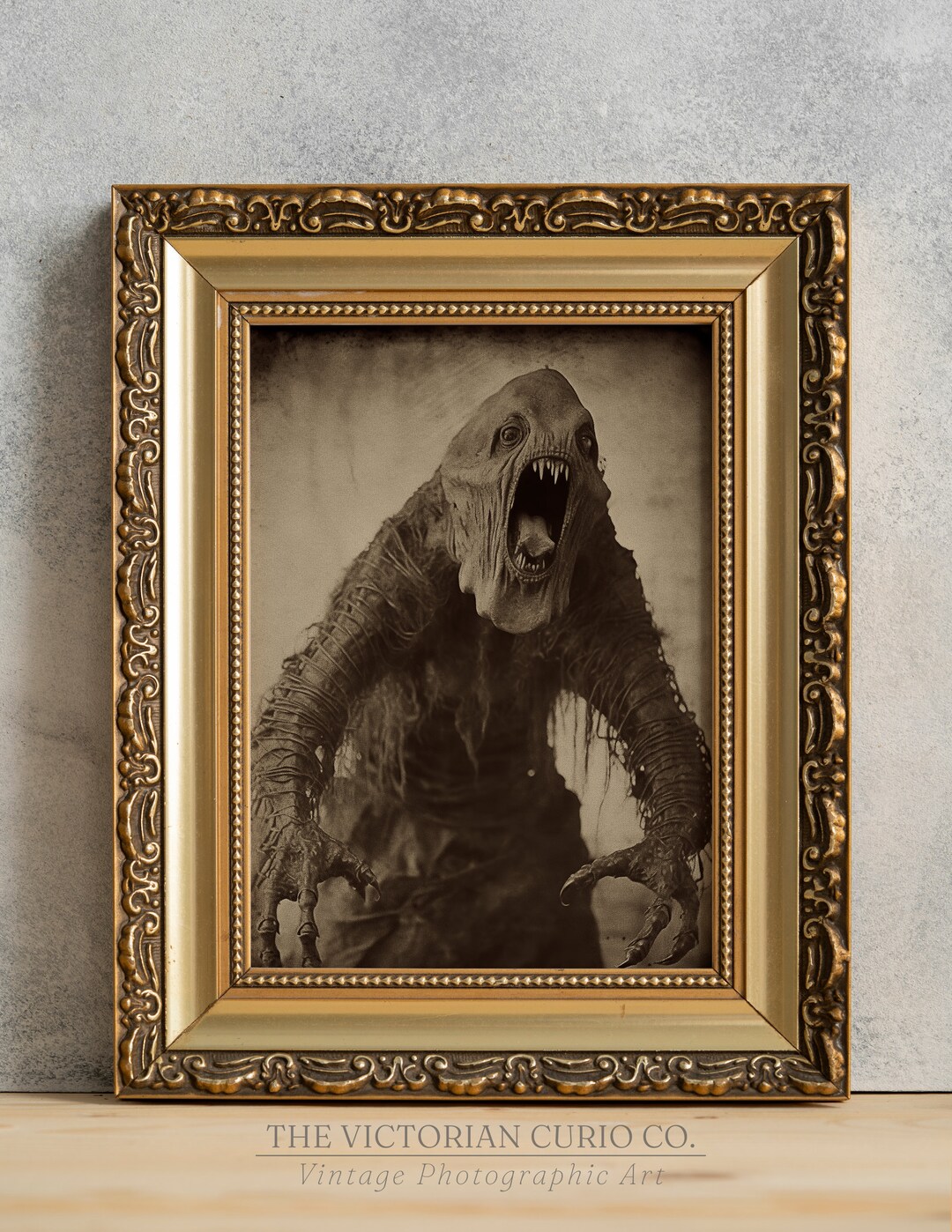 Antique Victorian Monster Photograph, PRINTABLE Weird Photo Art, Aged ...