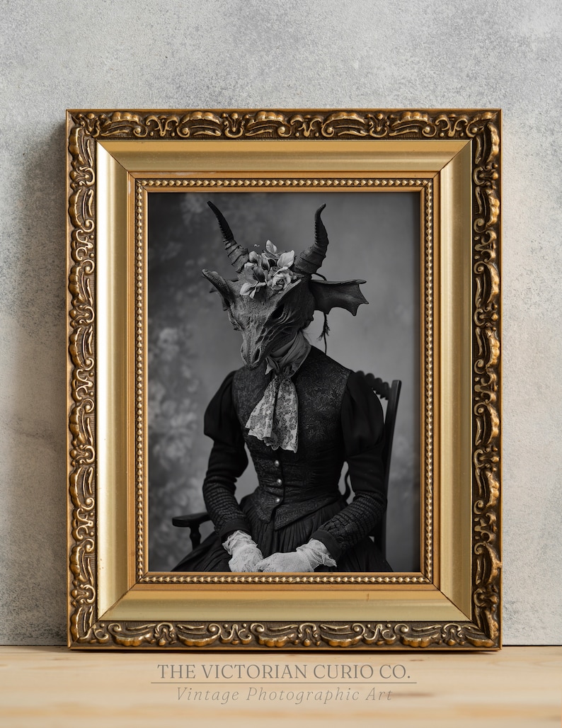 Gothic Demon Lady Print, PRINTABLE Goth Victorian Decor, Vintage ...
