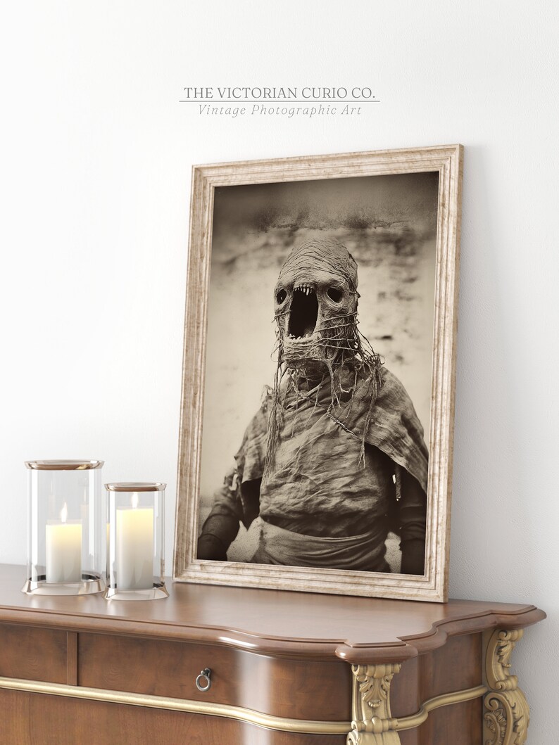 Wicker Mummy Monster Poster, PRINTABLE Vintage Photographic Art ...
