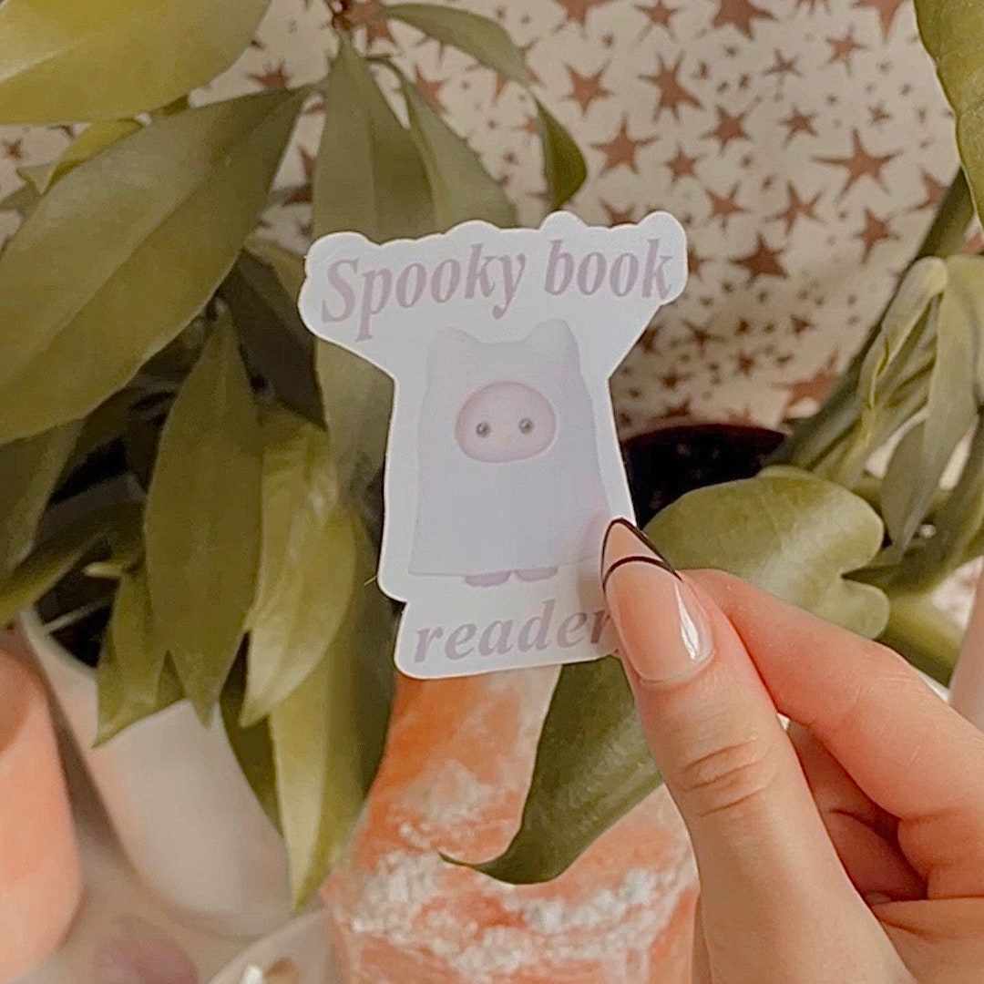Spooky Book Reader Sticker Cute Bookish Sticker Book Lover Gift ...