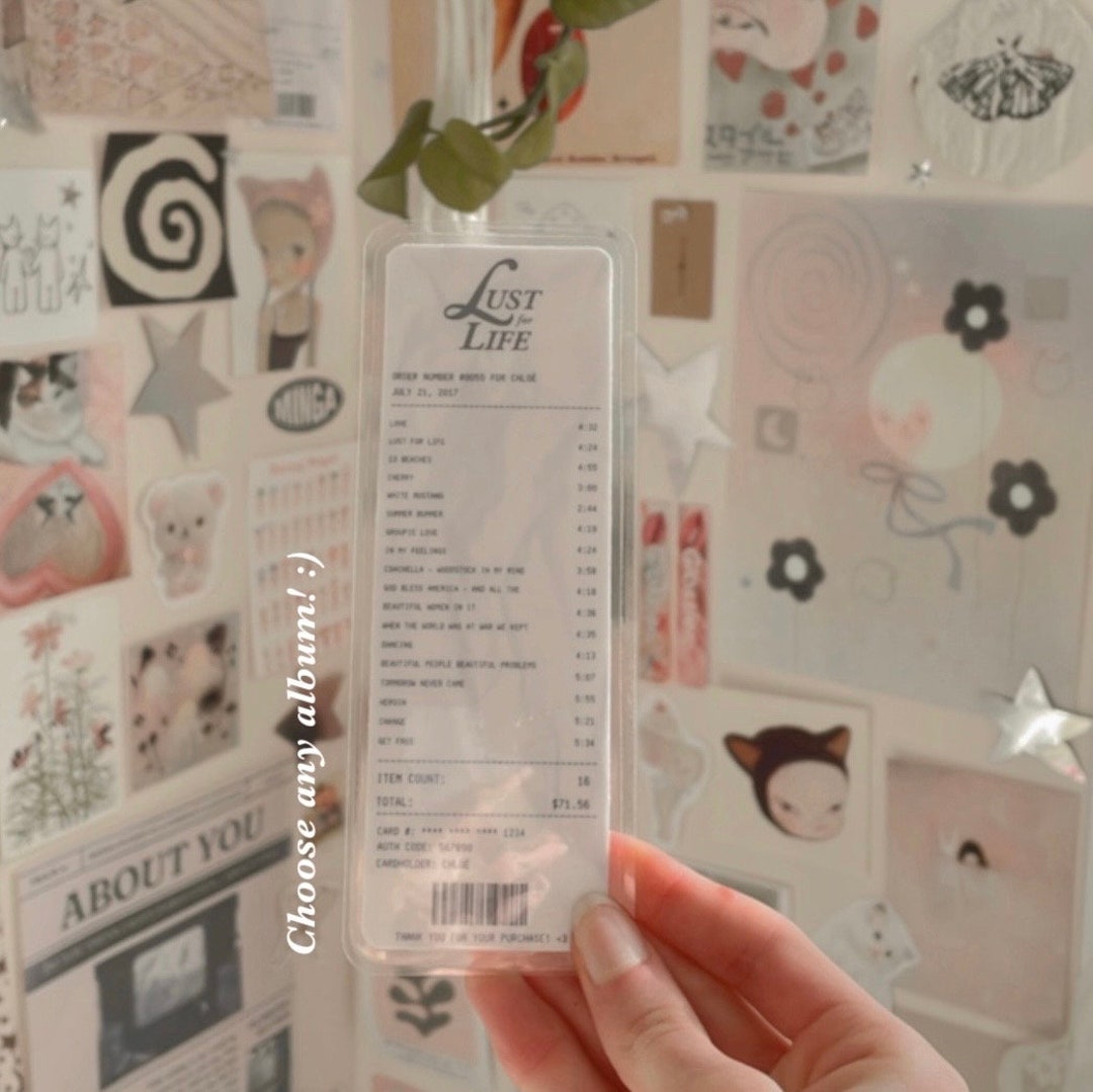 CUSTOM Album Receipt Bookmark | Annotating Bookmark | Book Lover Gift ...