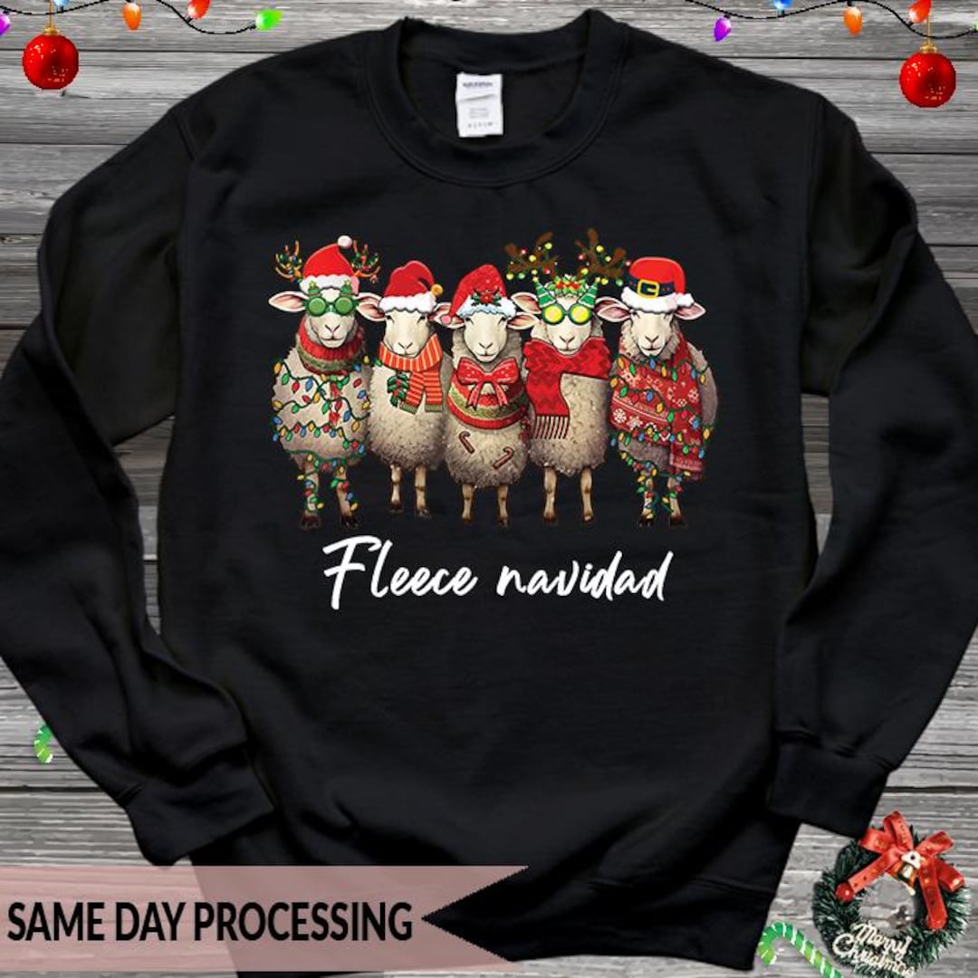 Fleece Navidad Christmas Jumper, Sheep Lover Christmas, Xmas Animal ...