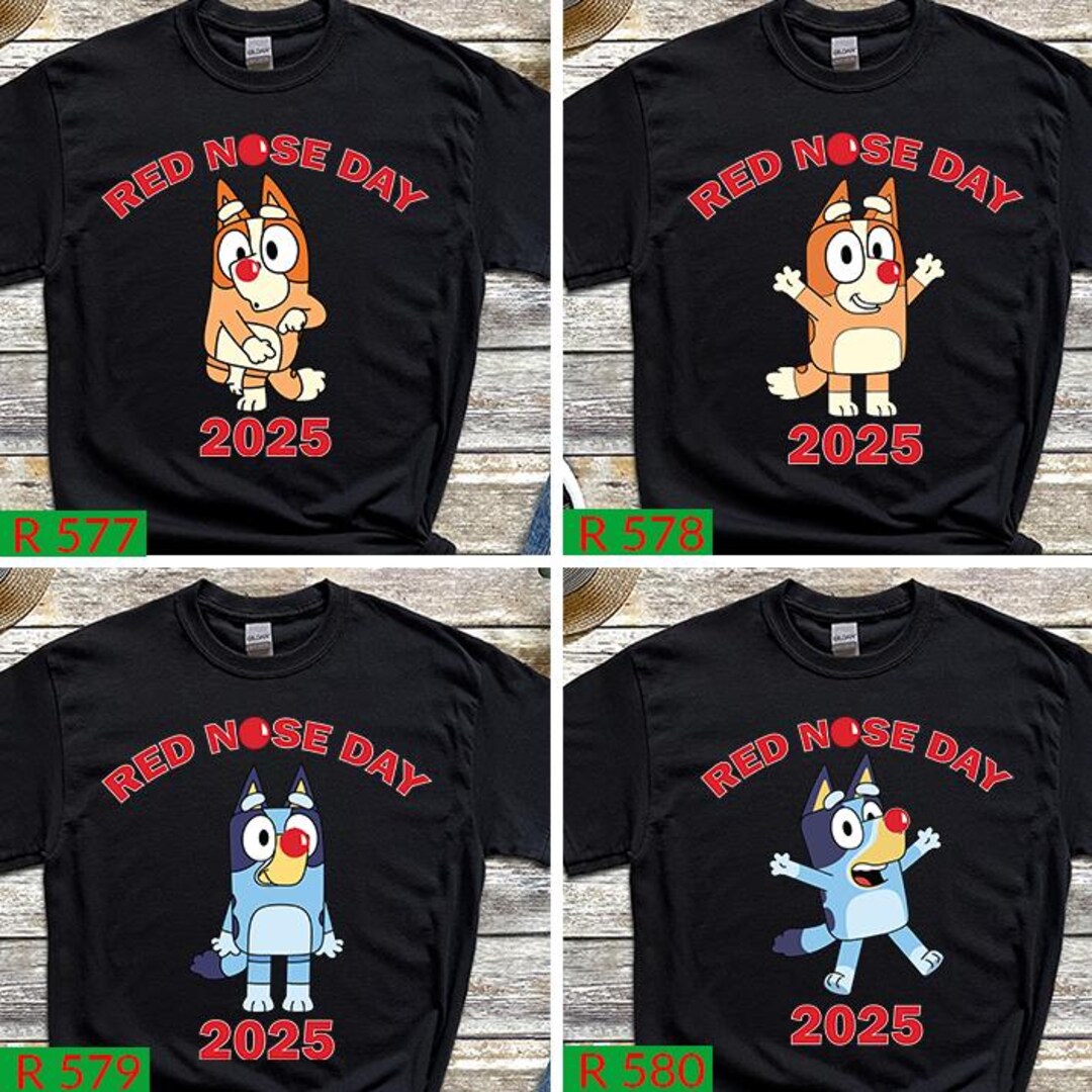 Bluey Red Nose Day T Shirt, Red Nose Day 2025 Tshirt, Retro Bluey ...