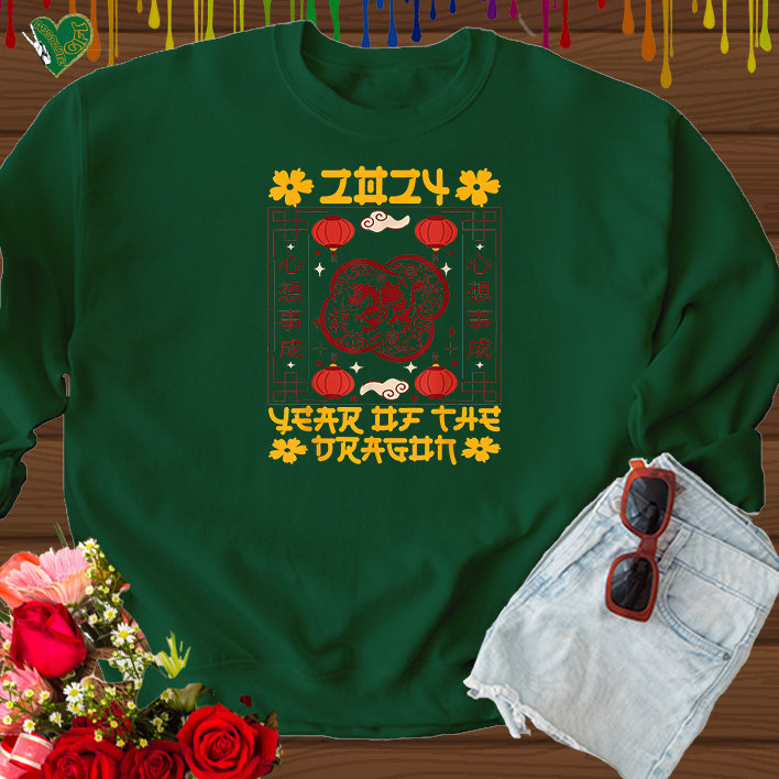 Chinese New Year Sweater 2024, 2024 Year of the Dragon Sweatshirt ...