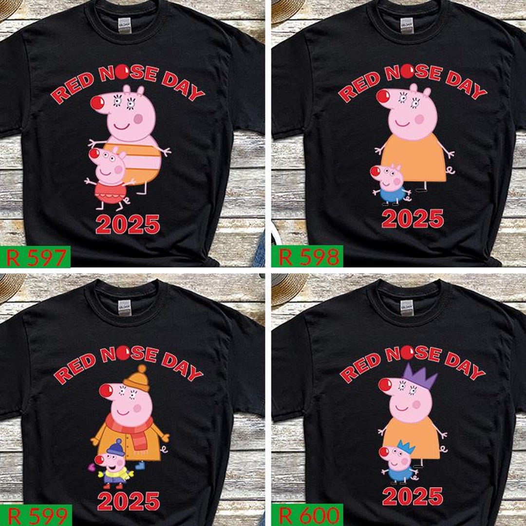 Red Nose Day 2025 Tshirt, Peppa Pig Red Nose Day T Shirt, Funny Peppa ...