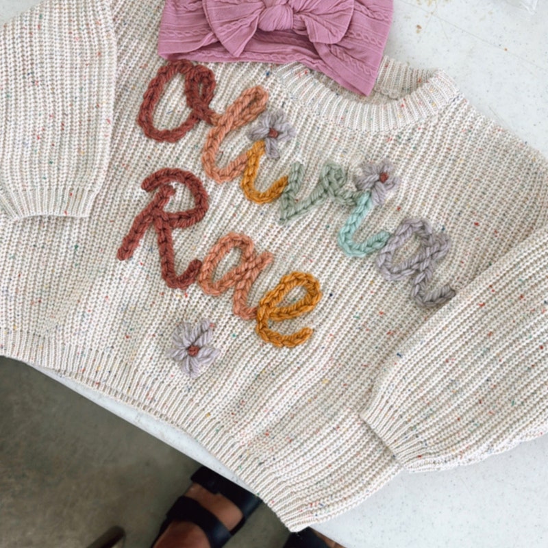 Embroidered Sweater - Etsy