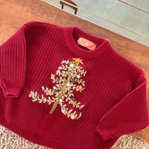 RED BERRY Name Personalized Embroidered Sweater - Etsy
