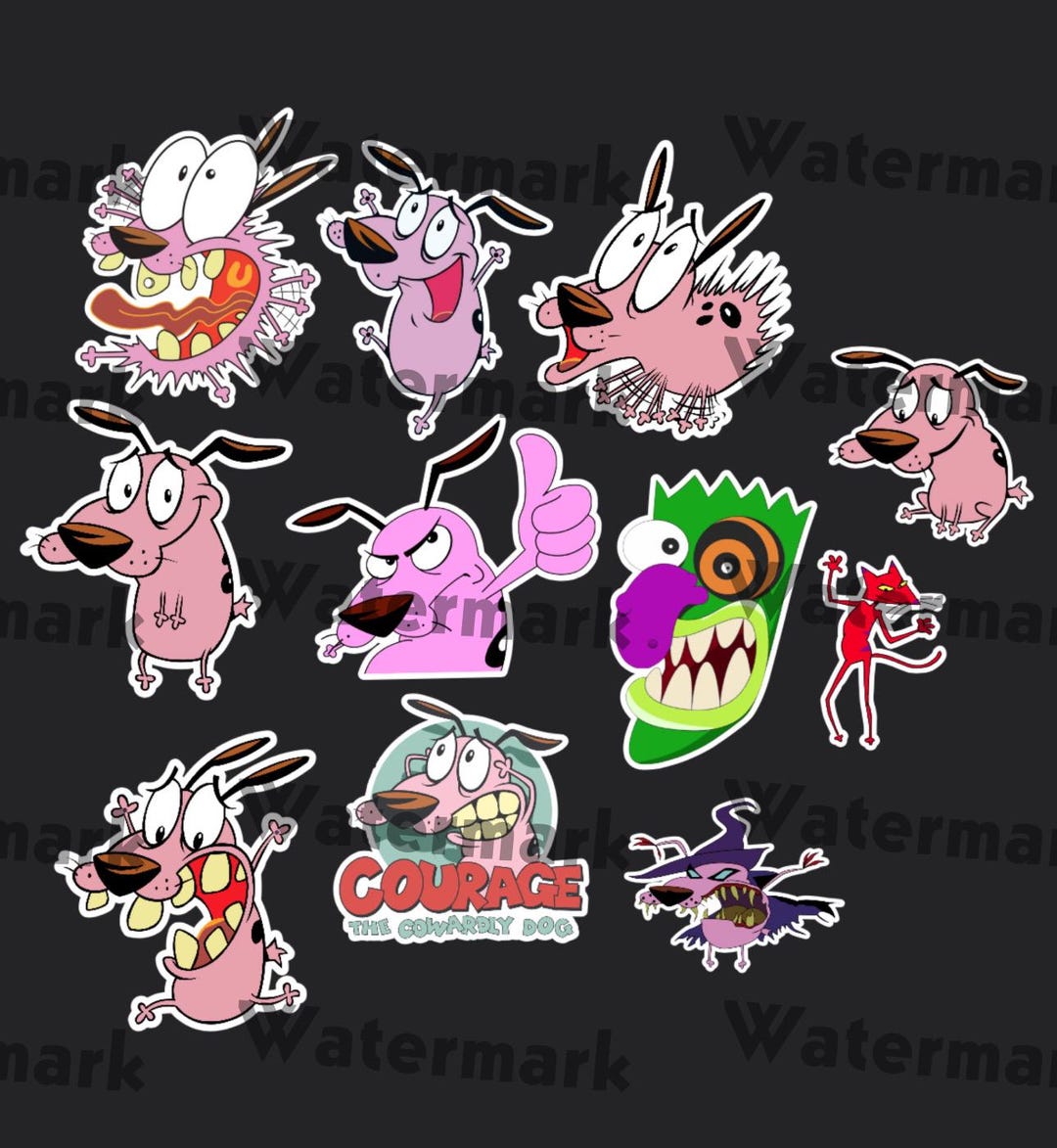 Courage the Cowardly Dog Stickers Decals Waterproof Lot Set You Get All ...