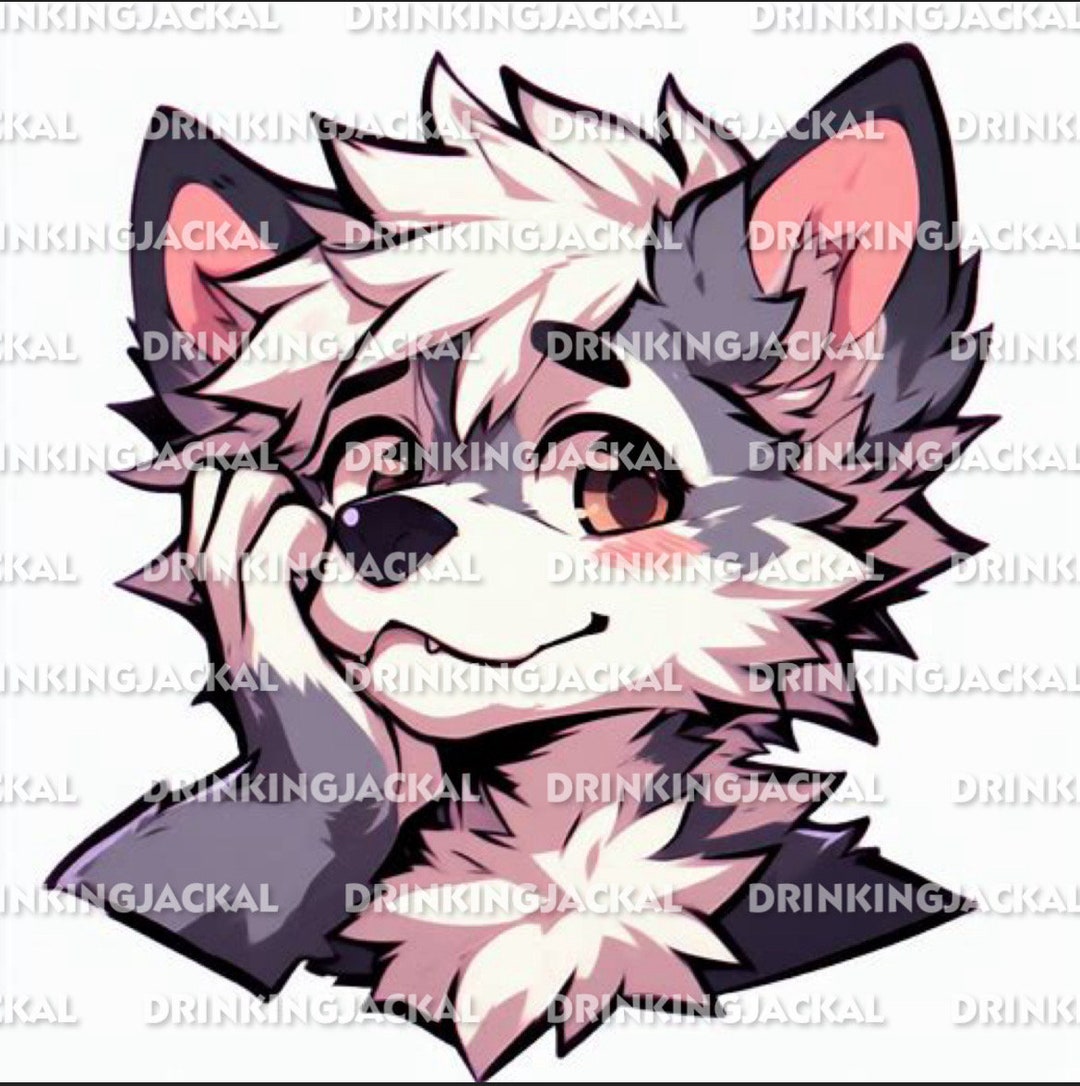 Fursona Adopt With Vinyl Decal Premade Grey Gray Wolf Furry. - Etsy