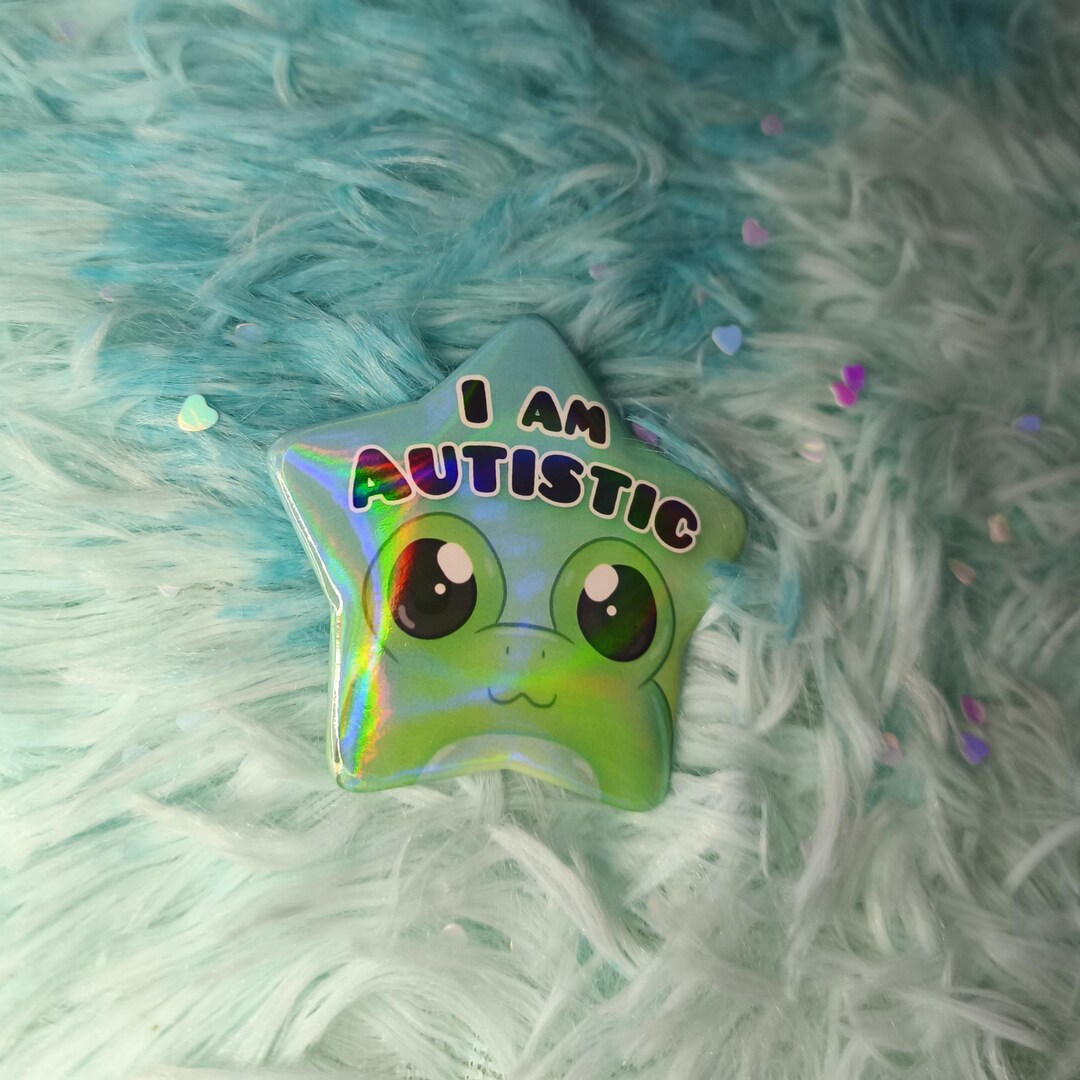 Holographic Autistic Frog Star Badge: Neurodivergent Pride Pin - Etsy