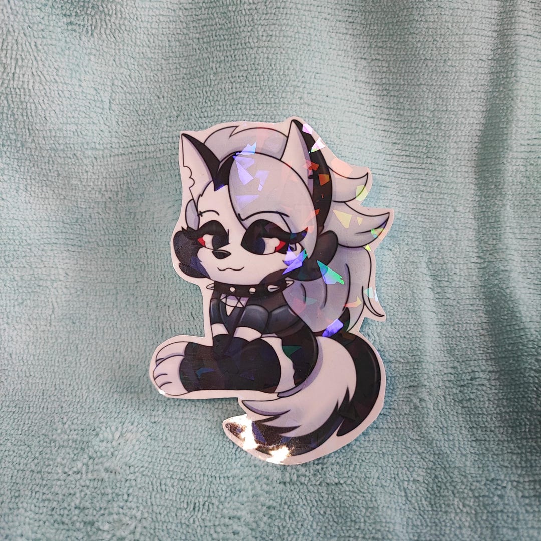 Loona Hellhound Holographic Art Sticker - Helluva Fanart Cute Furry ...