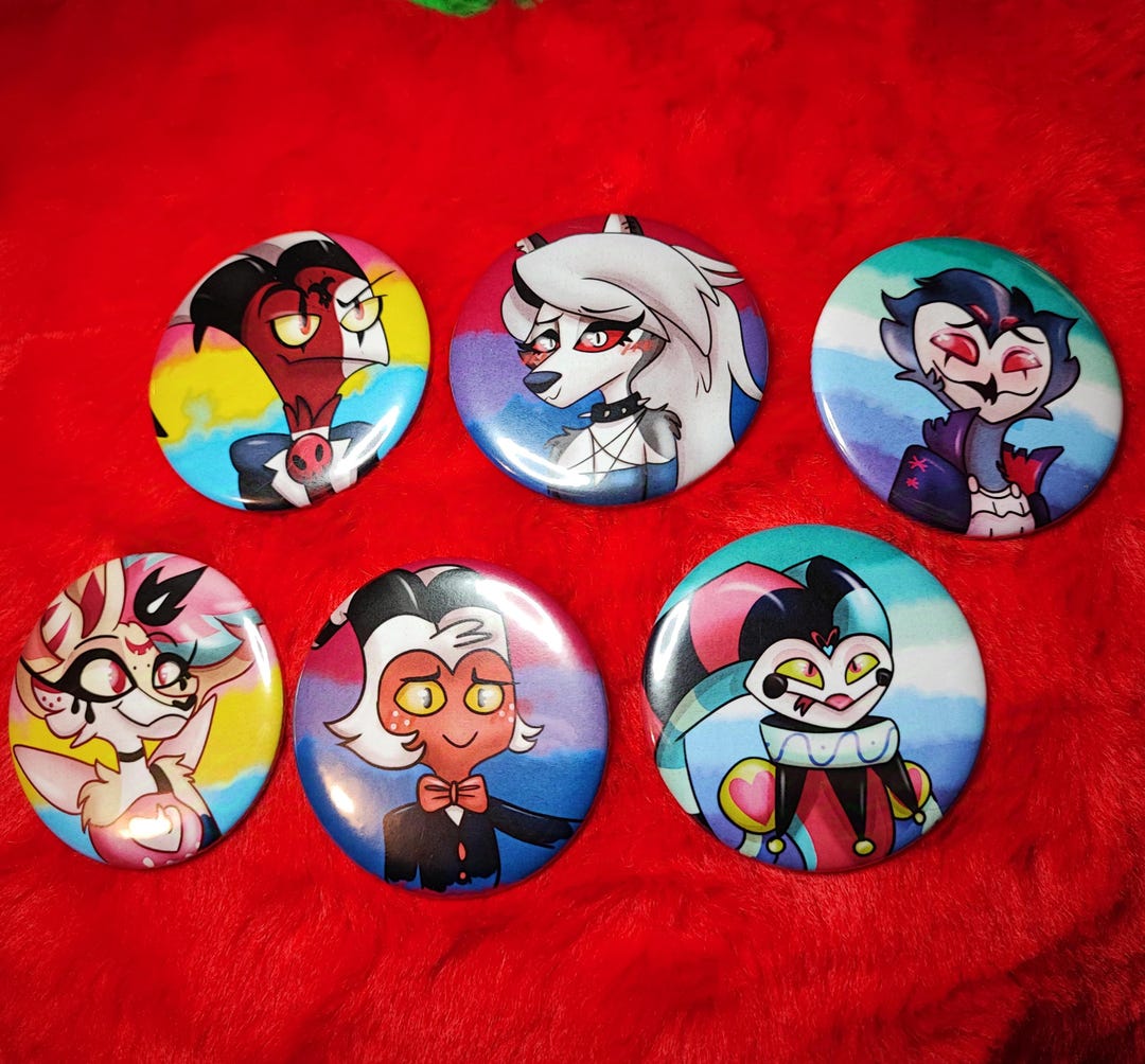 Hell-ish Pride Badges - Helluva Boss Pins LGBTQ+ - Blitzø, Stolas ...