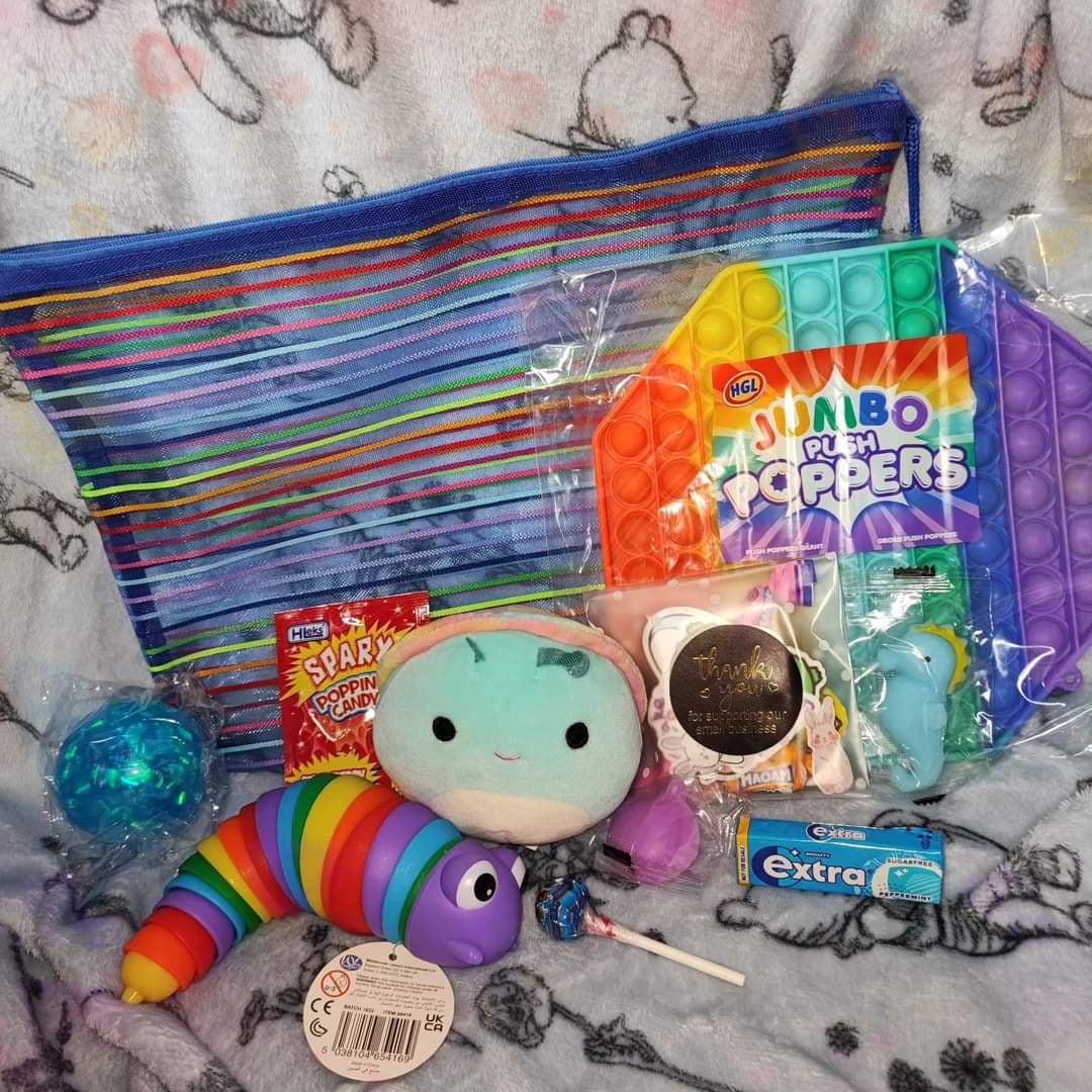 Large Rainbow Themed Sensory Fidget Toy Bag Travel Kids Case - Etsy