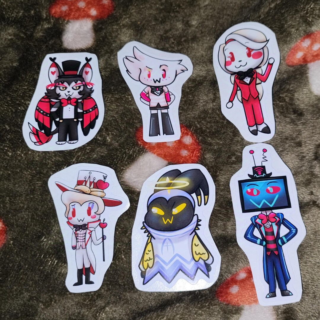 Hazbin Hotel Chibi Stickers Husk, Angel Dust, Charlie, Lucifer, Adam ...
