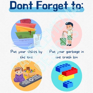 Clean up Reminders for Kids - Etsy